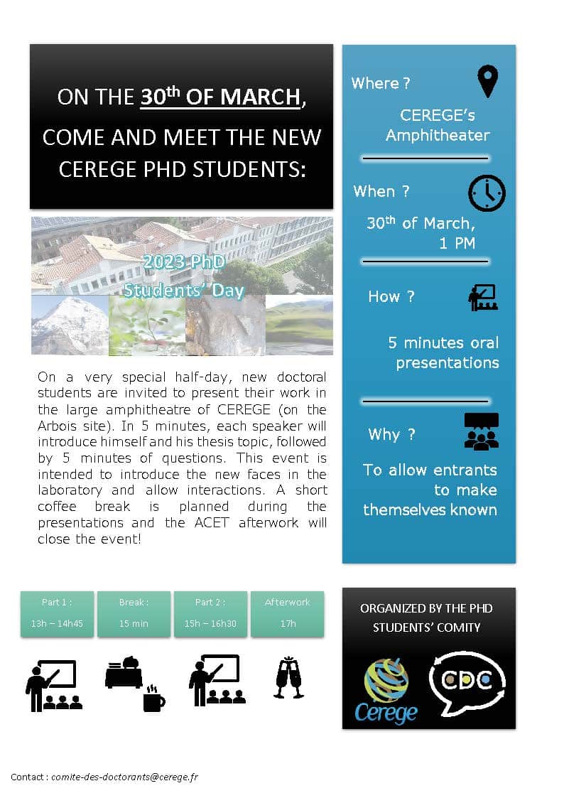 CEREGE Doctoral Students' Day - CEREGE